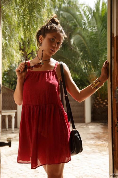 Sonya Ash In A Red Dress Unrated